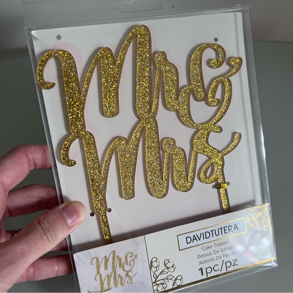 David Tutera | Party Supplies | Mr Mrs Gold Wedding Cake Topper | Poshmark